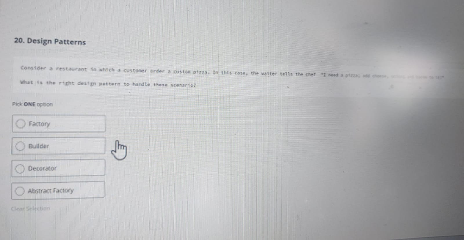 Solved Design Patterns What in the right design pattern to | Chegg.com