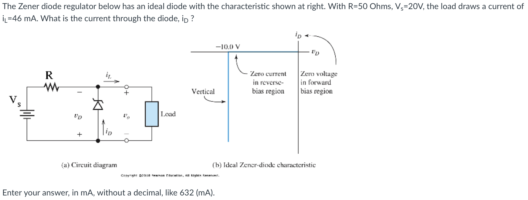 Solved The Zener diode regulator below has an ideal diode | Chegg.com