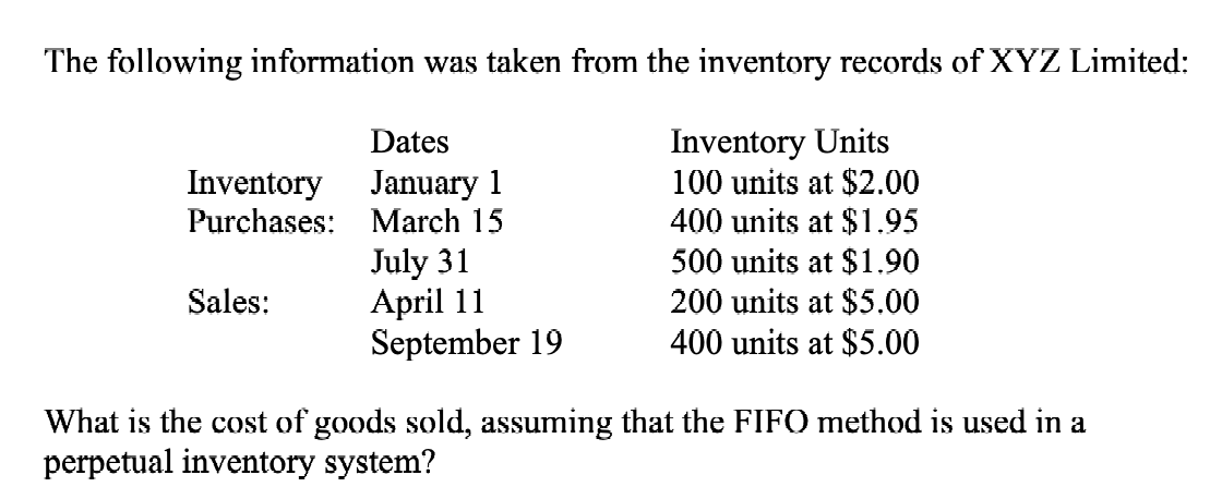 Solved The following information was taken from the | Chegg.com