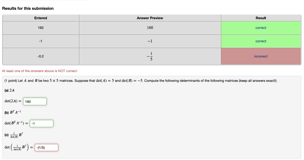 Solved Results for this submission Entered Answer Preview | Chegg.com