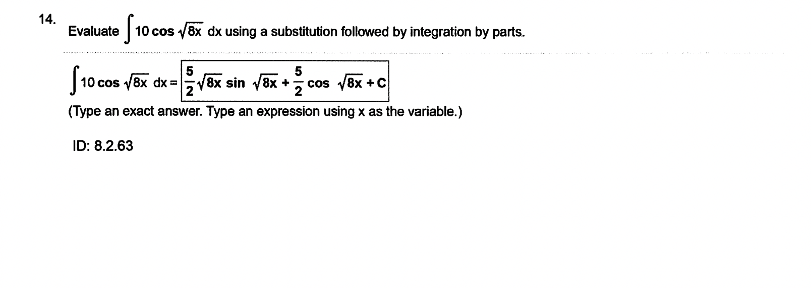 Solved Show the steps on how to get the answer that is given | Chegg.com