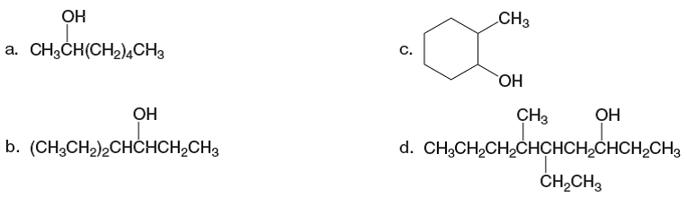 Solved CH3 HCMCH,CH, a. CH2CH(CH2)4CH3 c. OH OH b. | Chegg.com