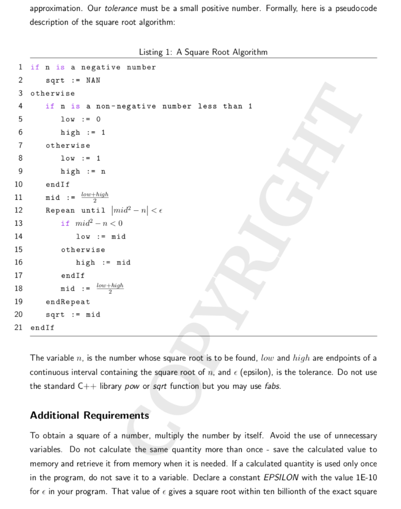Solved Using a Loop Formatting Output Simulating an | Chegg.com