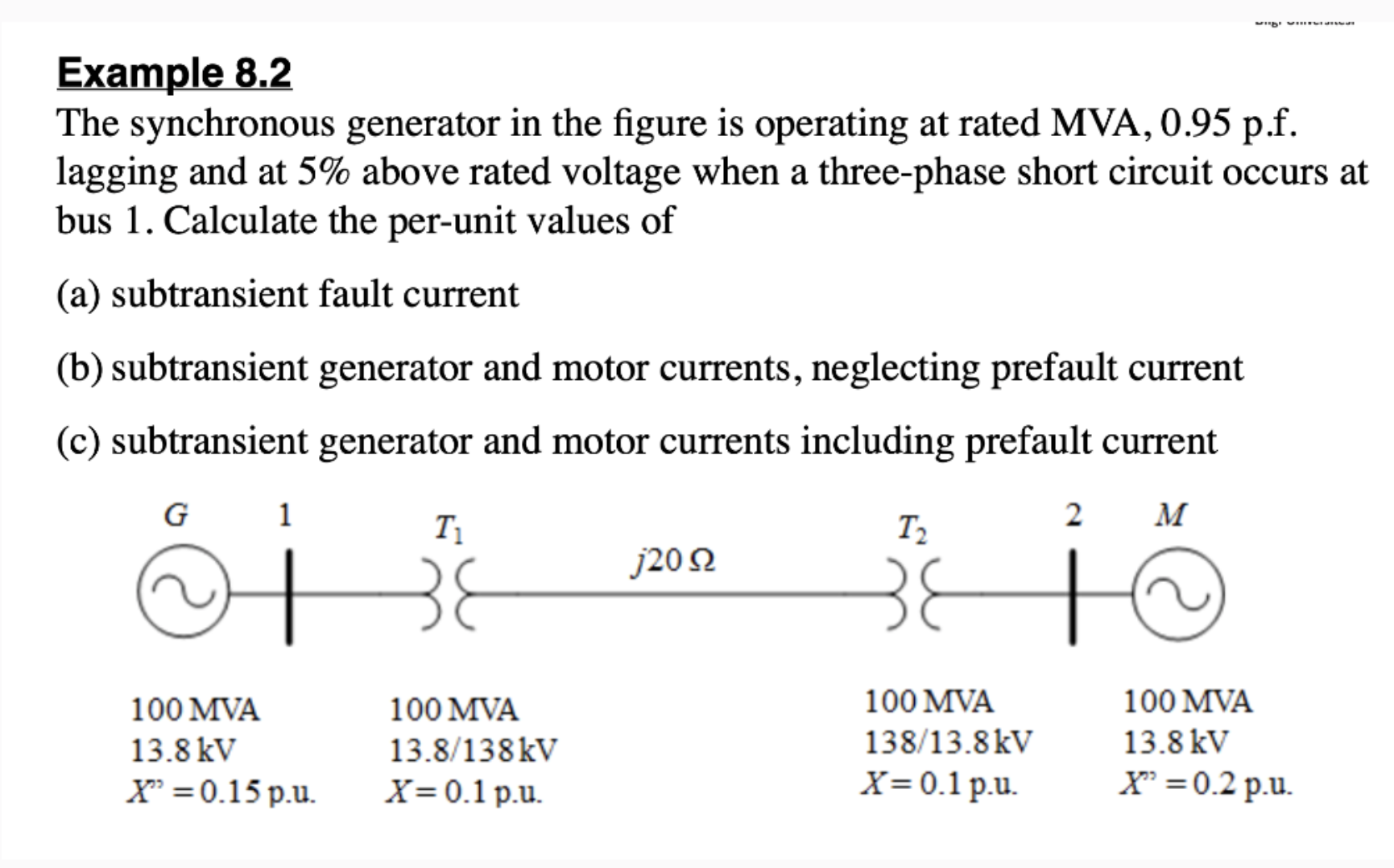 Example 8.2The synchronous generator in the figure is | Chegg.com