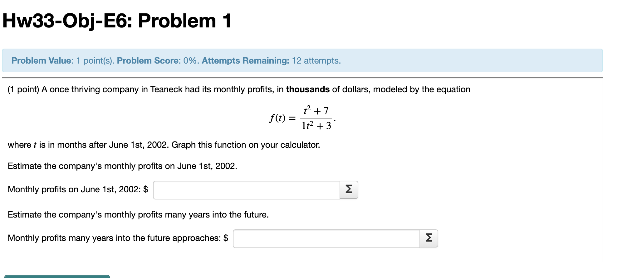 Solved Hw33-Obj-E6: Problem 1 Problem Value: 1 point(s). | Chegg.com
