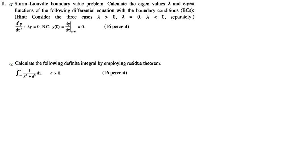 Solved Ii Sturm Liouville Boundary Value Problem