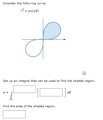 Solved Consider the following curve. 2 = sin(28) & Set up an | Chegg.com