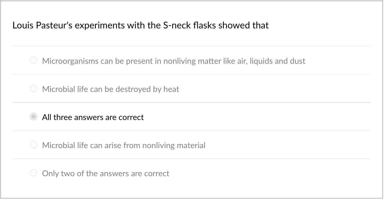 Solved Louis Pasteur's experiments with the S-neck flasks | Chegg.com