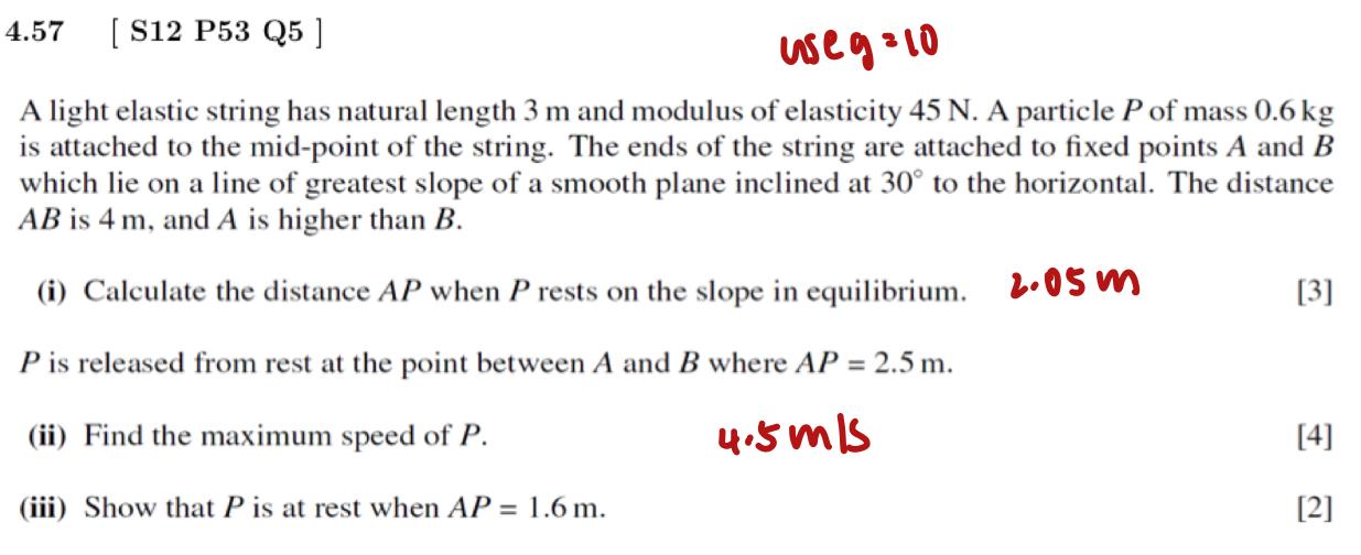 Solved 4.57 [ S12 P53 Q5 ] useg:10 A light elastic string | Chegg.com