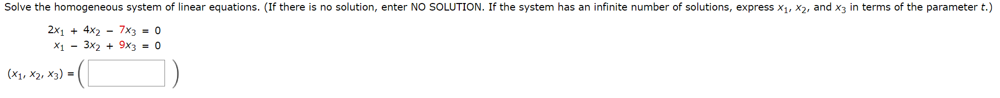 Solved Solve the homogeneous system of linear equations. (If | Chegg.com