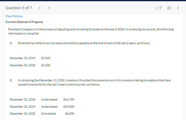 Solved Riverbed Company is in the process of adjusting and | Chegg.com