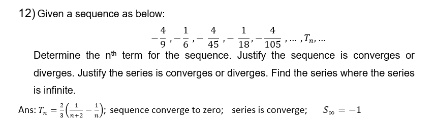 Solved 12 Given A Sequence As Below Chegg