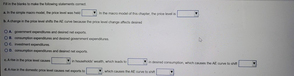 Solved Fill in the blanks to make the following statements | Chegg.com