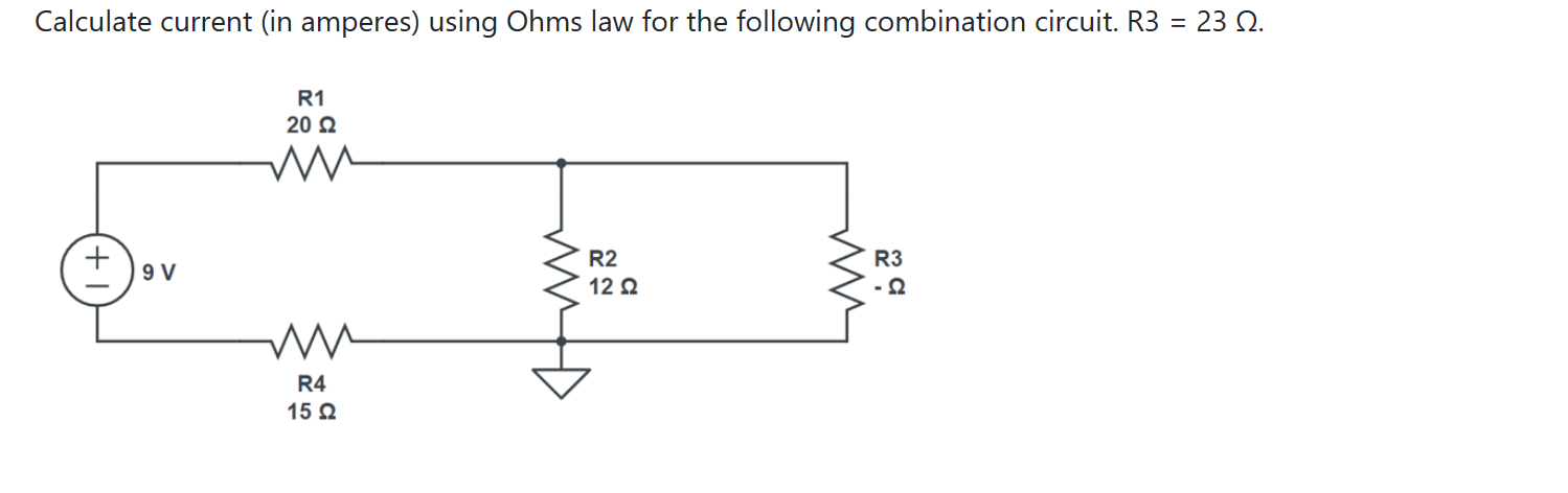 Solved Calculate current (in amperes) using Ohms law for the | Chegg.com