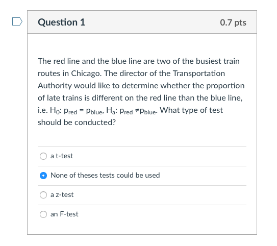 Solved Question 1 0.7 pts The red line and the blue line are | Chegg.com