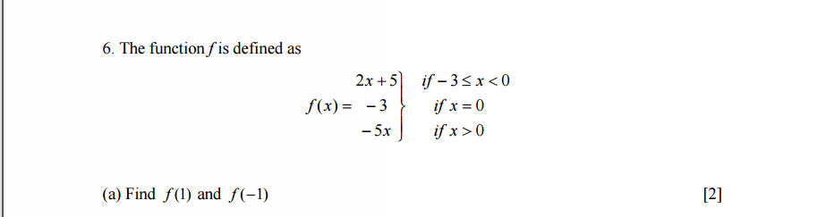 Solved 6. The function f is defined as (a) Find f(1) and | Chegg.com