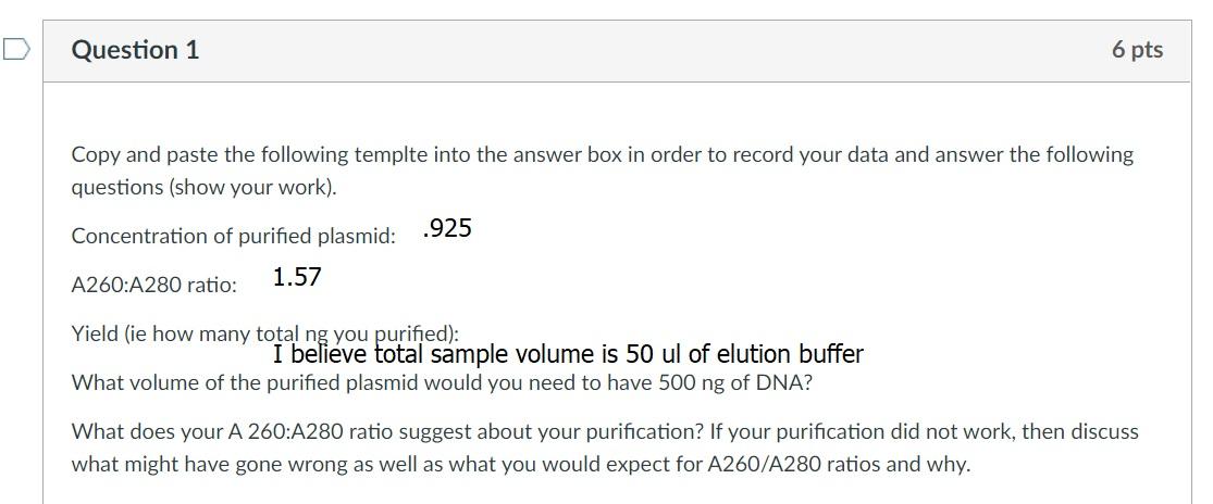 Solved Question 1 6 pts Copy and paste the following templte | Chegg.com