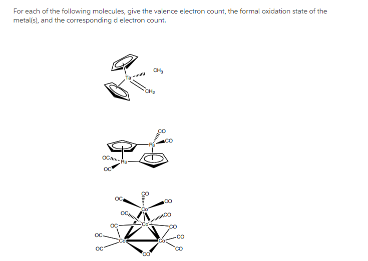 Solved For each of the following molecules, give the valence | Chegg.com