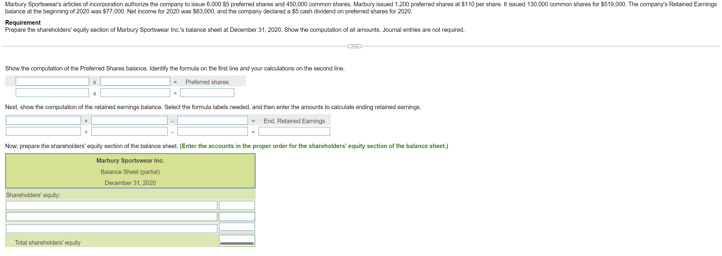 Solved balance at the beginning of 2020 ﻿was $77,000. ﻿Net | Chegg.com