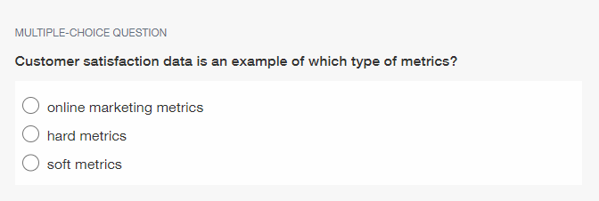 Solved MULTIPLE-CHOICE QUESTION Customer satisfaction data | Chegg.com