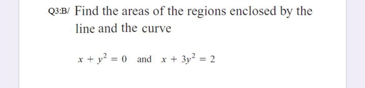 Solved Q3:B! Find the areas of the regions enclosed by the | Chegg.com