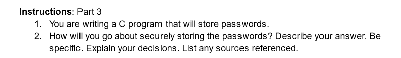 Solved Instructions: Part 3 1. You are writing a C program | Chegg.com