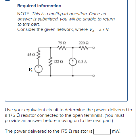 Solved Required information NOTE: This is a multi-part | Chegg.com