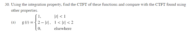 Solved Using the integration property, find the CTFT of | Chegg.com