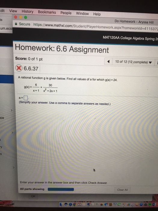 Solved A rational function g is given below. Find all values | Chegg.com