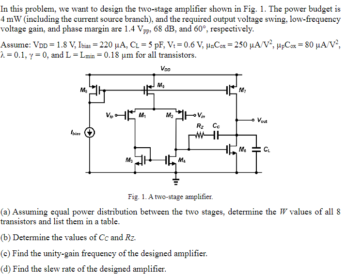 Solved In this problem, we want to design the two-stage | Chegg.com