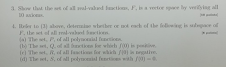 Solved 3. Show that the set of all real-valued functions, P, | Chegg.com