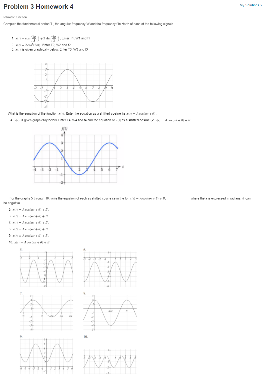 Solved Problem 3 Homework 4 My Solutions > Periodic function | Chegg.com