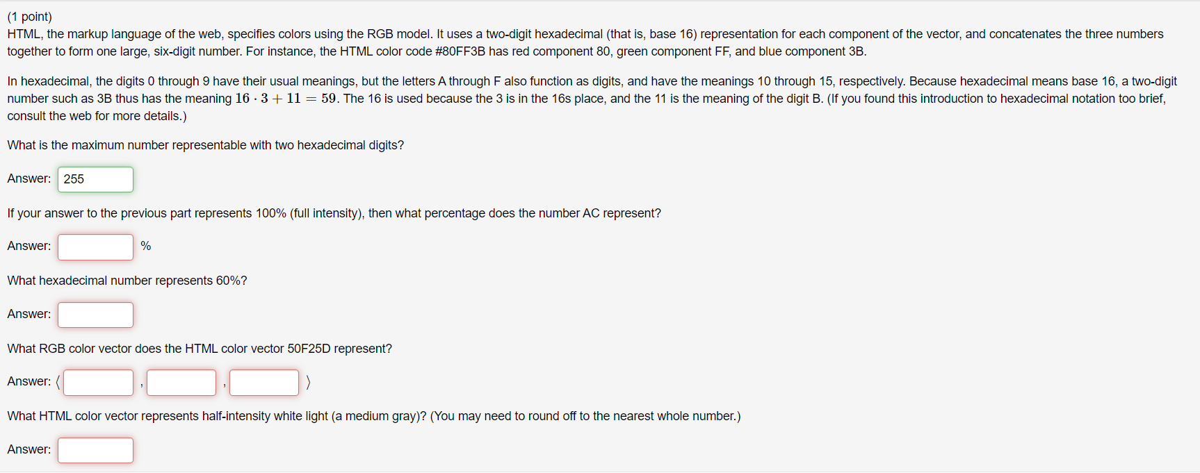 Solved (1 point) HTML, the markup language of the web, | Chegg.com