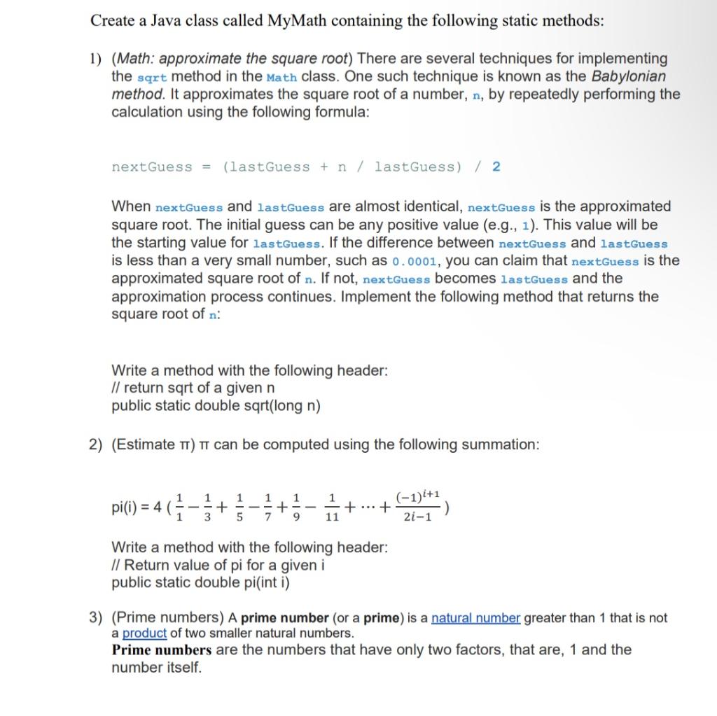 Solved 1) (Math: approximate the square root) There are | Chegg.com