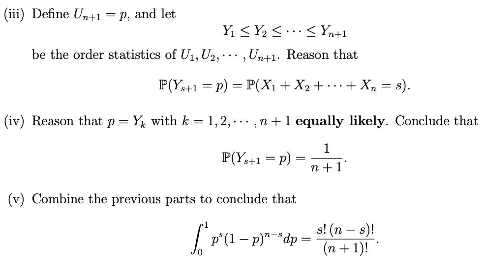 Solved parameters α=s+1,β=n−s+1 by exploring the connection | Chegg.com