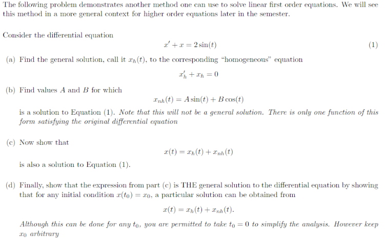 Solved The following problem demonstrates another method one | Chegg.com