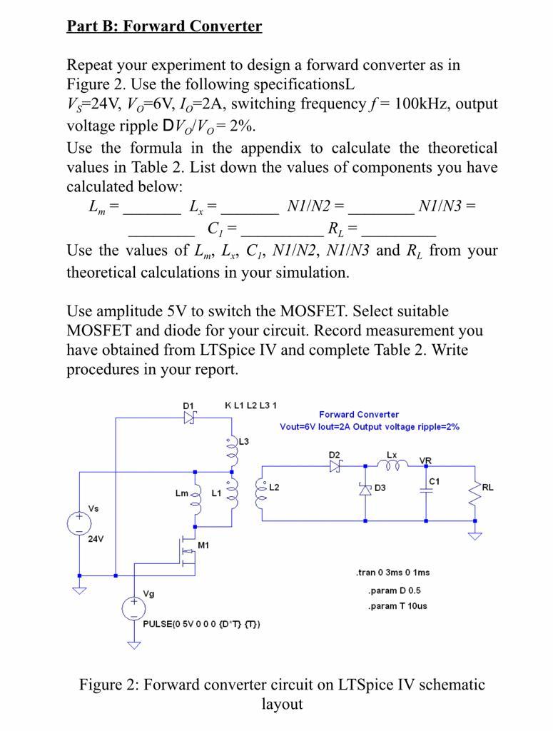 Solved Part B: Forward Converter Repeat your experiment to | Chegg.com