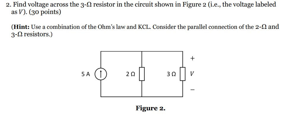 Solved 2. Find voltage across the 3−Ω resistor in the | Chegg.com