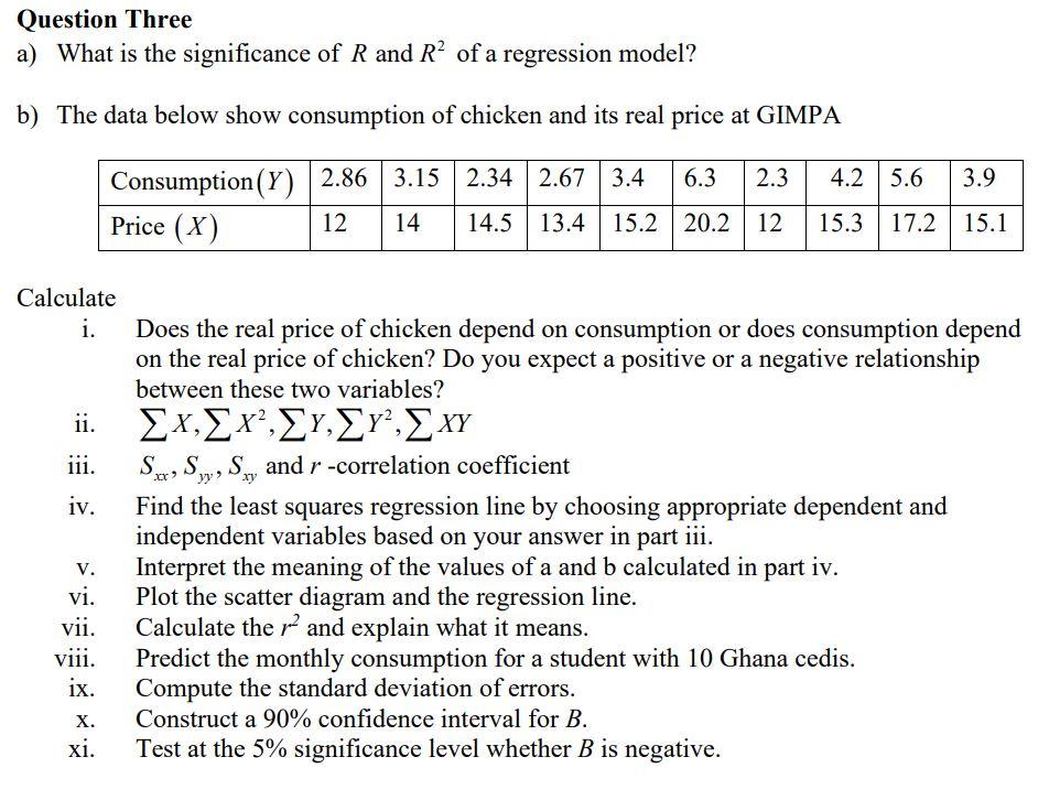 Solved Question Three a) What is the significance of R and | Chegg.com
