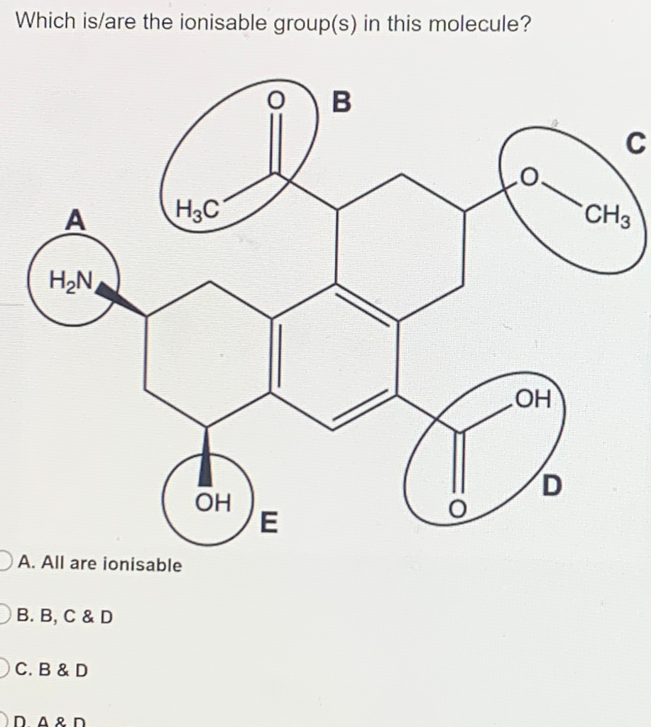 Solved Which is/are the ionisable group(s) in this molecule? | Chegg.com
