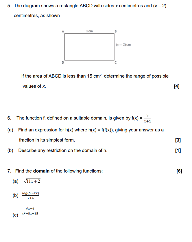 Solved 5. The diagram shows a rectangle ABCD with sides x | Chegg.com