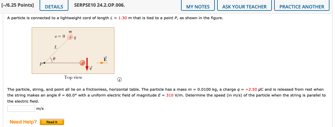 Solved A particle is connected to a lightweight cord | Chegg.com
