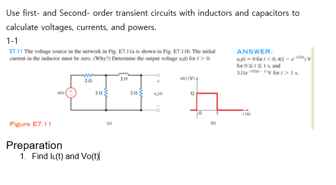 Solved Use first- and Second- order transient circuits with | Chegg.com