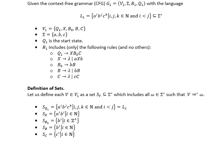 Solved Given the context-free grammar (CFG) G1 = (V1, 2, R1, | Chegg.com
