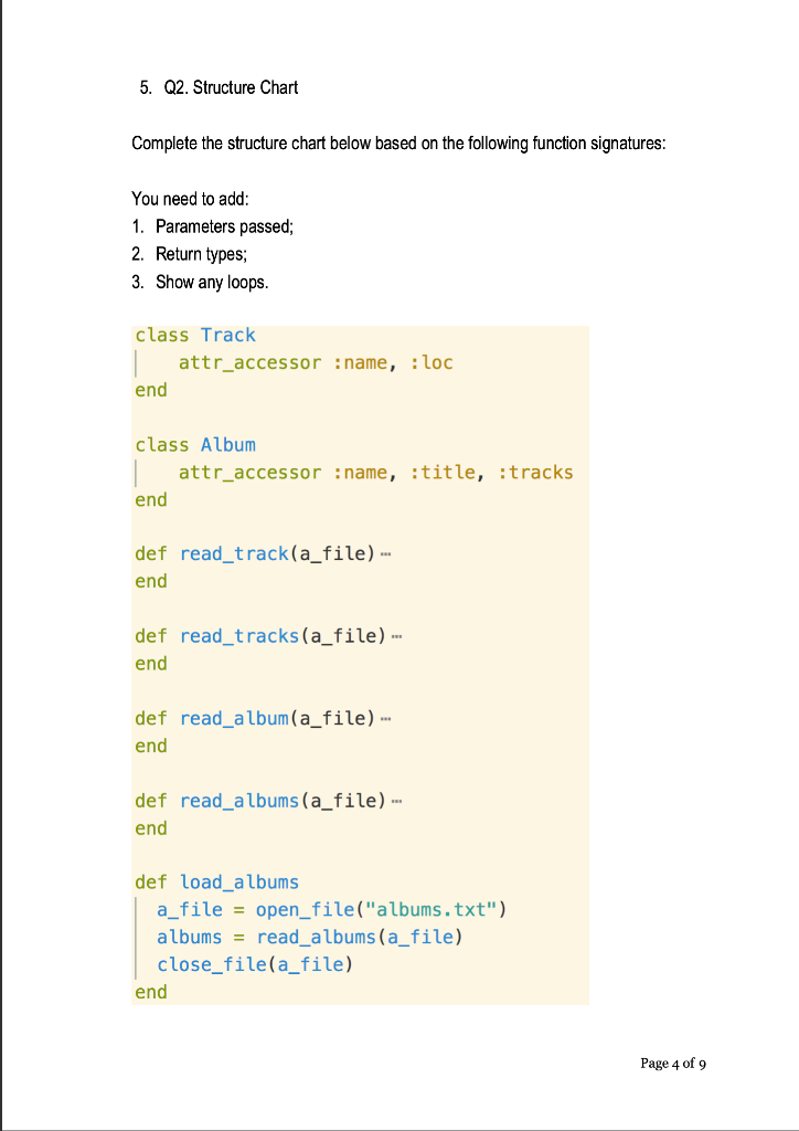Solved 5. Q2. Structure Chart Complete the structure chart | Chegg.com
