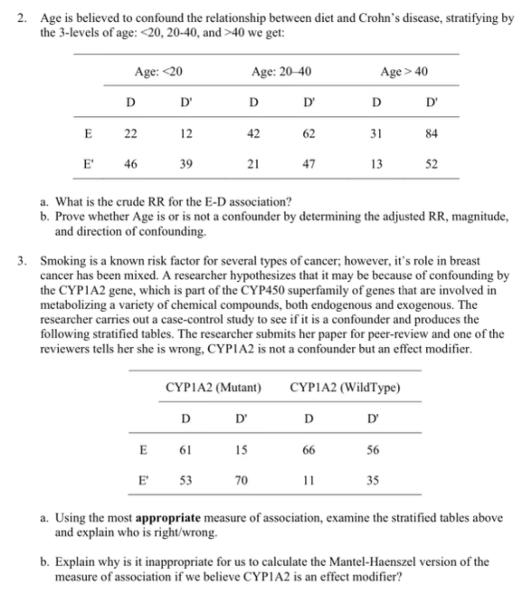 Solved 2. ﻿Age is believed to confound the relationship | Chegg.com