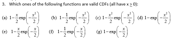 Solved 3. Which ones of the following functions are valid | Chegg.com