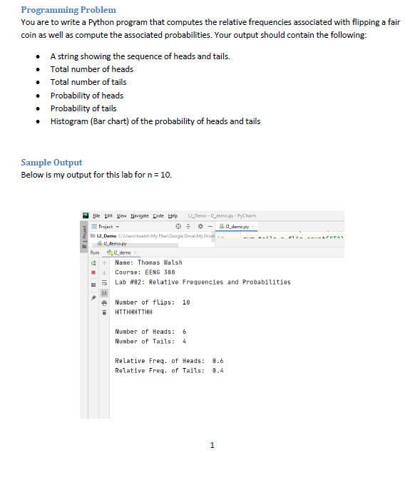 Solved Programming Problem You are to write a Python program | Chegg.com