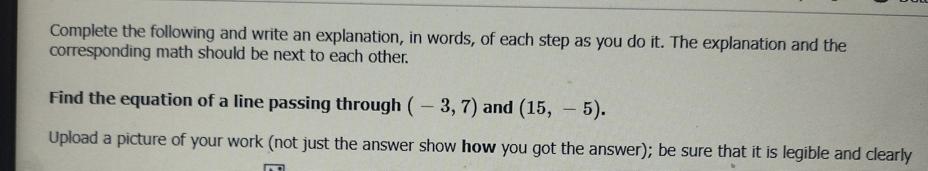 Solved Complete the following and write an explanation, in | Chegg.com
