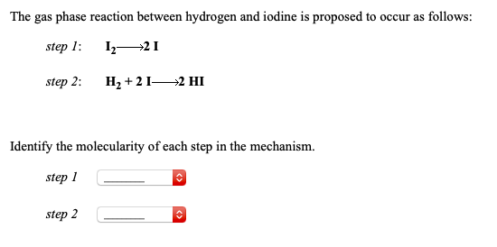 Solved The gas phase reaction between hydrogen and iodine is | Chegg.com